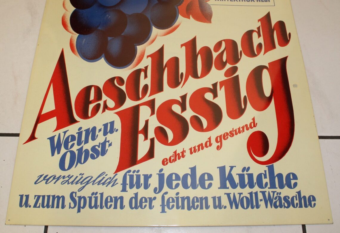 Willkommen bei The Fifties Corner - Aeschbach Essig Blechschild